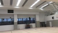 China Sport Hall 16/16/6mm White Laminate Wooden Perforated Acoustic Panel Soundproofing Board for sale