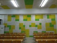 China 1200*600*25MM Classroom RAL Painting Wood Wool Cement Acoustic Panel Soundproofing Board for sale