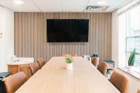 China Amercia Oak Veneer Sound Absorbing Fireproof Timber Slat Grooved Acoustic Wall Panels for sale