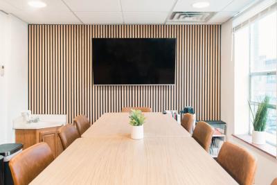 China Amercia Oak Veneer Sound Absorbing Fireproof Timber Slat Grooved Acoustic Wall Panels for sale