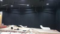 China 2/2/0.5mm Formica Laminate Black Color Microperforated Wooden Sound Absorbing Acoustic Panels for sale