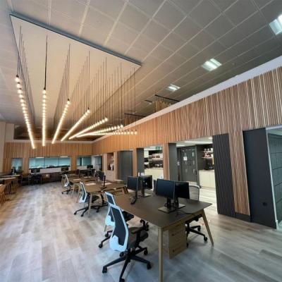 China 6/2mm Office Veneer Linear Grooved Acoustic Wall Panels Sound Absorption Isolation Board for sale