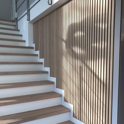 China Timber Liner Veneer Grooved Acoustic Wall Panels Sound Absorption Isolation Board for sale
