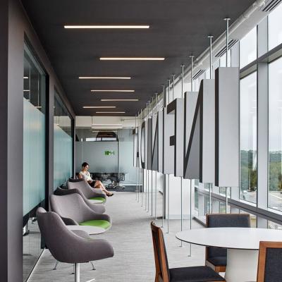 China Office Ceiling Baffle Grey Wood Wool Cement Acoustic Panels Soundproofing Board for sale