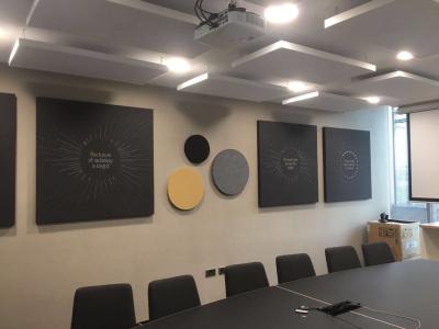 China Stretch Fabric Wrapped Acoustical Wall Panels Easy Installation Sound Absorbing Board for sale