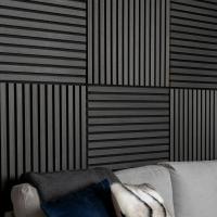 China Black Color Timber Decorative Wall Panels Akupanel Felt Acoustic Soundproofing Board for sale