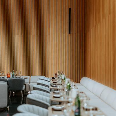 China Grooved Pattern Timber Decorative Wall Panels Akupanel Felt Acoustic Board Easy Installation for sale