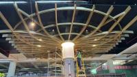 China Aluminum Ceiling Baffle 3mm Thickness Woodgrain Powder Coated Hollow Section for sale