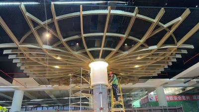 China Aluminum Ceiling Baffle 3mm Thickness Woodgrain Powder Coated Hollow Section for sale
