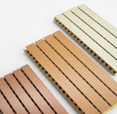 China Seamless Ceiling Tile High Absorption Wooden Grooved Acoustic Panels Soundproofing Board for sale