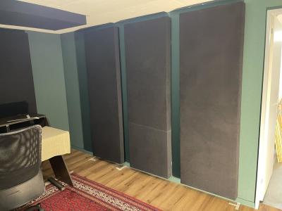 China Music Room Wall Soundproofing Black Fabric Wrapped Acoustical Panels Absorbing Board for sale