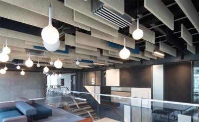 China office ceiling tiles baffles cement board wood wool acoustic panel RAL colors for sale