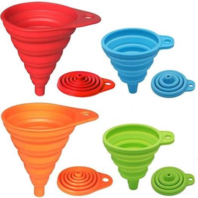 China Foldable Food Grade Silicone Collapsible Funnel Set - Small & Large Sizes for Kitchen Liquid Transfer for sale