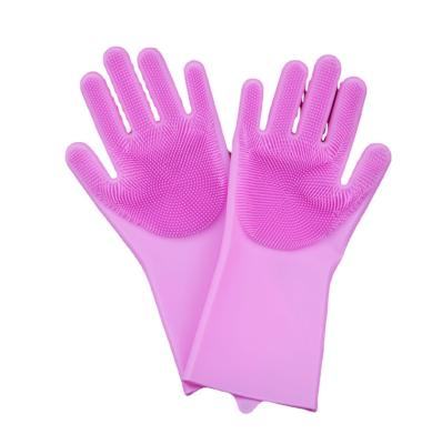 China Multifunctional Silicone Rubber Brush Gloves - Heat Insulated Dishwasher Safe with -150°F to 500°F Temperature Range for sale