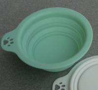 China BPA Free Custom Logo Foldable Silicone Pet Feeding Bowl for Dogs Cats 500ml for sale