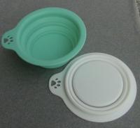 China BPA Free Custom Logo Foldable Silicone Pet Feeding Bowl for Dogs Cats 500ml for sale