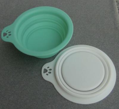 China BPA Free Custom Logo Foldable Silicone Pet Feeding Bowl for Dogs Cats 500ml for sale