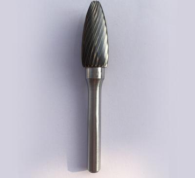 China Type F Tungsten Carbide Burr Bits 6mm 8mm 10mm 12mm Head Diameter Tree Shape Double Cut Single Cut Industrial Tools for sale