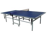 China Double Folding Inside Table Tennis Table , Blue Top Mid Size Ping Pong Table For Office for sale