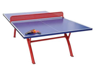 China AP Board Outdoor Table Tennis Table 6mm Top Thickness With Red Tube Leg for sale