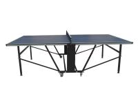 China Double Foldable Indoor Table Tennis Table Standard Size With Wheels Blue Top for sale