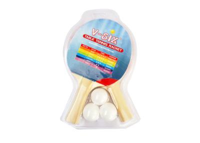 China 7 Ply Poplar Wood Table Tennis Rackets Blister Packing with Rubber Sponge for Family Recreation for sale