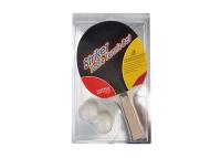 China Ping Pong Set 1 Racket with 2 White Balls in Blister Packing Non Sponge Pimple Out Rubber for sale