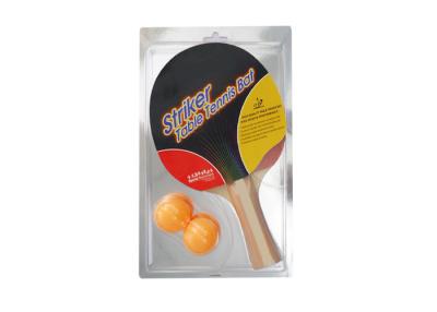 China Single Racket Ping Pong Set with 2 Orange Balls 6mm Plywood Sponge Pimple Rubber for sale