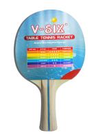 China Stripe Color Handle Standard Size Table Tennis Bats With Plywood Yellow Sponge for sale