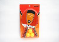 China 7 mm Plywood Table Tennis Set 2 Bats With 3 Yellow ABS Balls For Training for sale