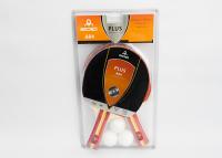 China Red Color Handle Ping Pong Table Set 2 Bats And 3 ABS Balls For Training for sale