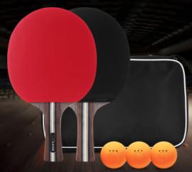 China Walnut Paulownia Blade A12 Table Tennis Set High Elastic Sponge Reverse Rubber Straight Handle for sale