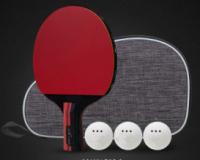 China Straight Handle Table Tennis Paddle Set Red Black Carbon Blade Elastic Sponge Reverse Rubber for sale