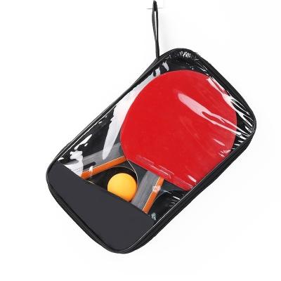 China Poplar Plywood Table Tennis Set 2 Bat 3 Ball Reversed Sponge Concave Handle Kit for sale