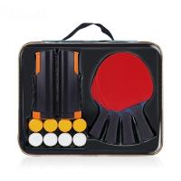 China Flexible Net Ping Pong Paddle Set Of 4 Rackets 8 Balls Purewood Edge Protection for sale