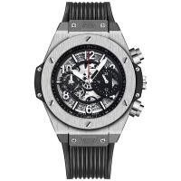 China Men Luxury Skeleton Quartz Watch Rose Gold Chronograph Sport Wrist Watch Silicone Strap Business Casual Hollow Dial Watch for sale