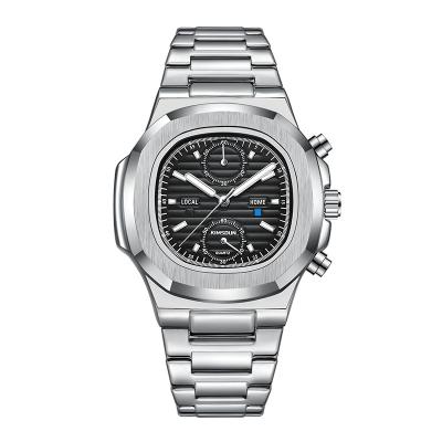 China Men Square Nautilus Multifunction Chronograph Watch Stainless Steel Bracelet Luminous Waterproof Business Quartz Wristwatch Multi Dial Colors for sale