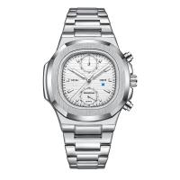 China Men Square Nautilus Multifunction Chronograph Watch Stainless Steel Bracelet Luminous Waterproof Business Quartz Wristwatch Multi Dial Colors for sale