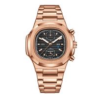 China Men Square Nautilus Multifunction Chronograph Watch Stainless Steel Bracelet Luminous Waterproof Business Quartz Wristwatch Multi Dial Colors for sale