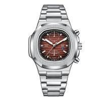 China Men Square Nautilus Multifunction Chronograph Watch Stainless Steel Bracelet Luminous Waterproof Business Quartz Wristwatch Multi Dial Colors for sale