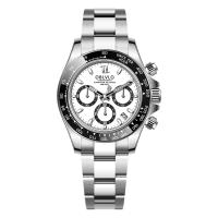 China OBLVLO Men Chronograph Watch, Stainless‑Steel Bracelet Sports Wrist Watch with Tachymeter Bezel for sale