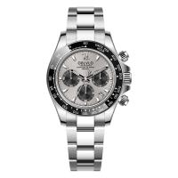 China OBLVLO Men Chronograph Watch, Stainless‑Steel Bracelet Sports Wrist Watch with Tachymeter Bezel for sale
