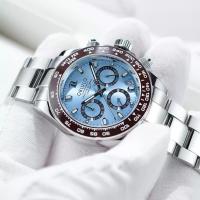 China OBLVLO Men Chronograph Watch, Stainless‑Steel Bracelet Sports Wrist Watch with Tachymeter Bezel for sale