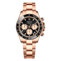 China OBLVLO Men Chronograph Watch, Stainless‑Steel Bracelet Sports Wrist Watch with Tachymeter Bezel for sale