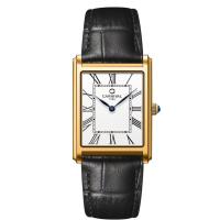China Vintage Square Dial Couple Quartz Watch Genuine Leather Strap Classic Rectangle Men Women Dress Wrist Watch Gift Set for sale