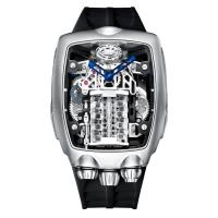 China OBLVLO Bugatti‑Inspired V16 Engine Skeleton Automatic Watch, Men’s Tonneau‑Shaped Thick Mechanical Wrist Watch for sale