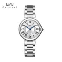 China Minimalist Roman Numeral Dial Ladies Quartz Watch Stainless Steel Band 3 Colors Classic Dress Wrist Watch Gift For Women for sale