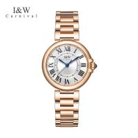 China Minimalist Roman Numeral Dial Ladies Quartz Watch Stainless Steel Band 3 Colors Classic Dress Wrist Watch Gift For Women for sale