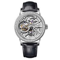 China OBLVLO Men’s Hollow‑Dial Skeleton Automatic Watch, Rose‑Gold Case with Crystal Bezel & Genuine Leather Strap for sale