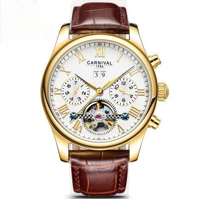 China Traditional Leather Strap Watch Featuring Lightweight Stainless Steel Case and Adjustable Genuine Leather Band for Daily for sale